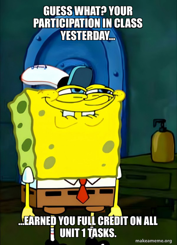 Guess what? Your participation in class yesterday… …earned you full ...