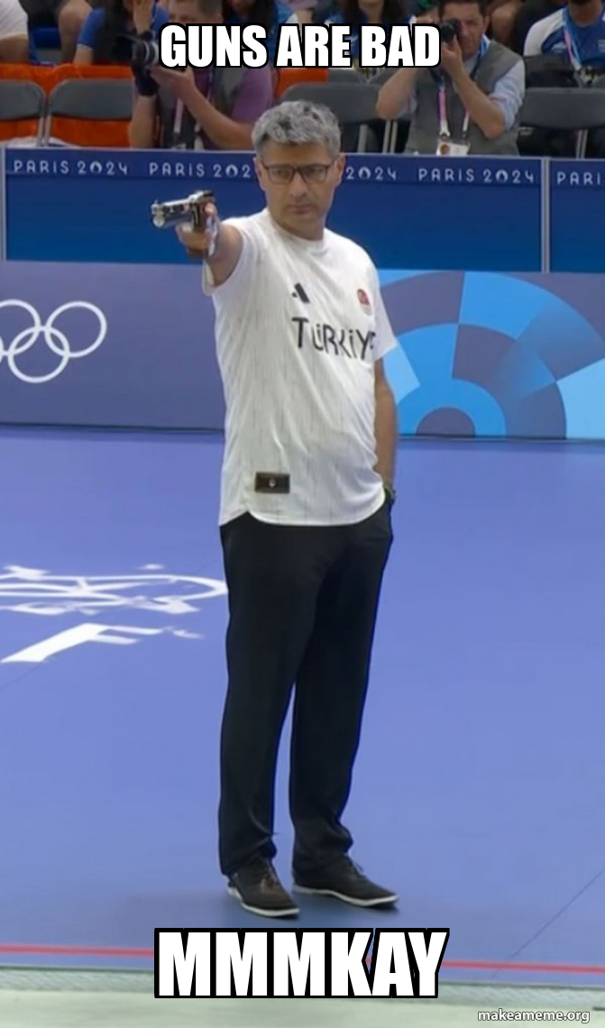 guns are bad mmmkay - Yusuf Dikec Meme Generator