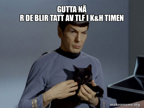 gutta når de blir tatt av tlf i K&H timen - Spock and Cat Meme Meme ...