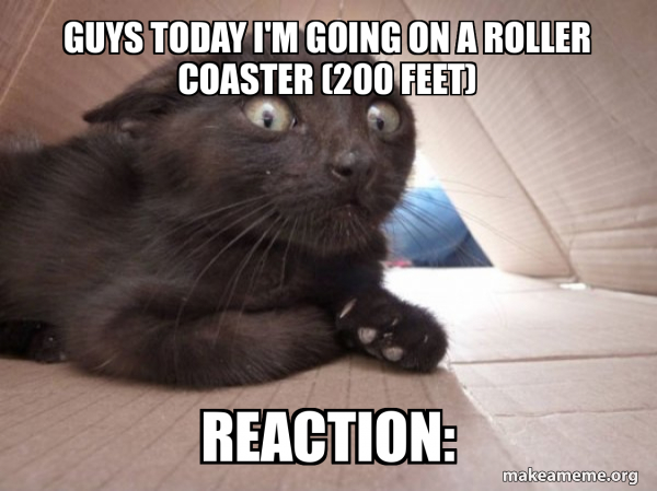 Guys today I'm going on a roller coaster (200 feet) Reaction: - Schitzo ...