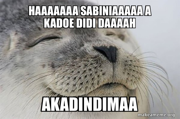 haaaaaaa sabiniaaaaa a kadoe didi daaaah akadindimaa - Satisfied Seal ...