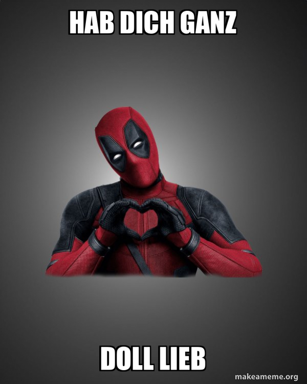 Hab dich ganz doll lieb - Deadpool Heart Hands Meme Generator