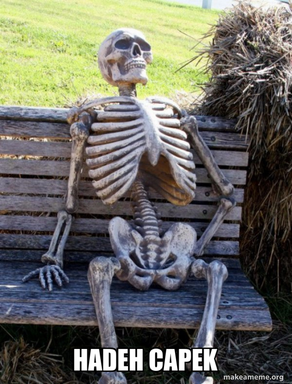 Hadeh capek - Waiting Skeleton Meme Generator