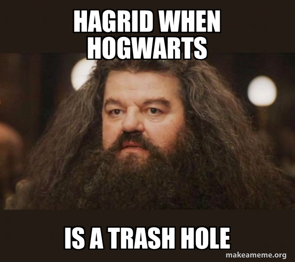 Hagrid when Hogwarts is a trash hole - Hagrid - I should not have said ...
