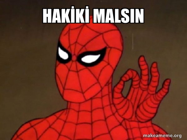 HAKİKİ MALSIN - Spiderman - Care factor Zero Meme Generator