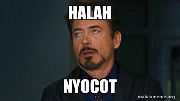 Halah Nyocot - Tony Stark Eye Roll Meme Generator