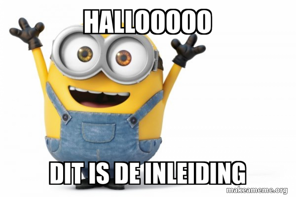 hallooooo dit is de inleiding - Happy Minion Meme Generator