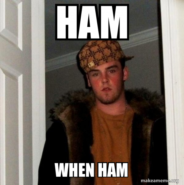 HAM WHEN HAM - Scumbag Steve Meme Generator