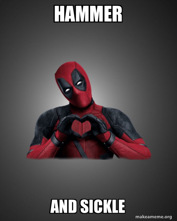 hammer and sickle - Deadpool Heart Hands Meme Generator