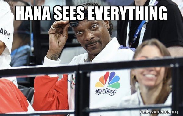 Hana sees everything - Snoop Dogg Sunglasses at Olympics Meme Generator