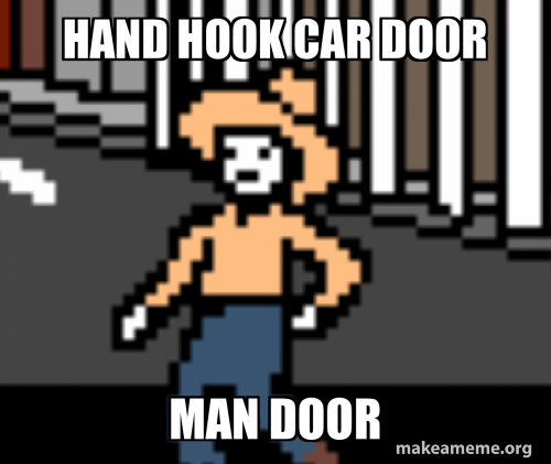 hand hook car door man door Meme Generator