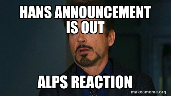 Hans announcement is out ALPS reaction - Tony Stark Eye Roll Meme Generator
