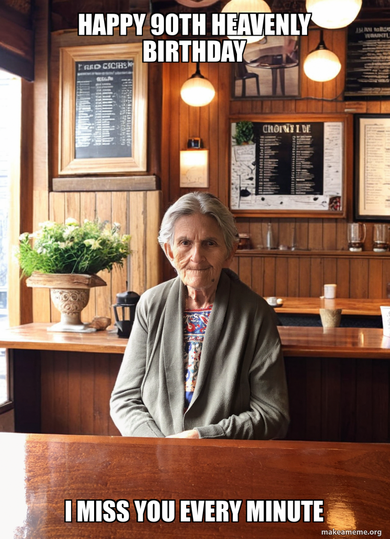 Happy 90th heavenly birthday I miss you every minute Meme Generator