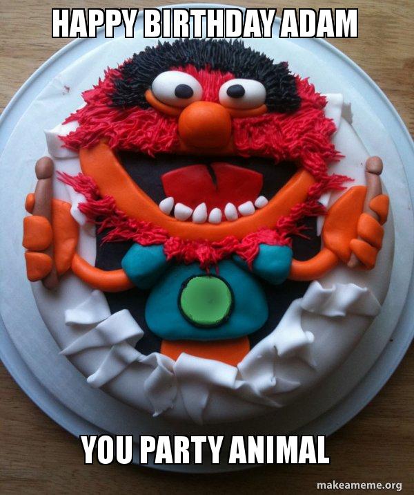 Adam Birthday Memes Party Animal Birthday Card | Thortful