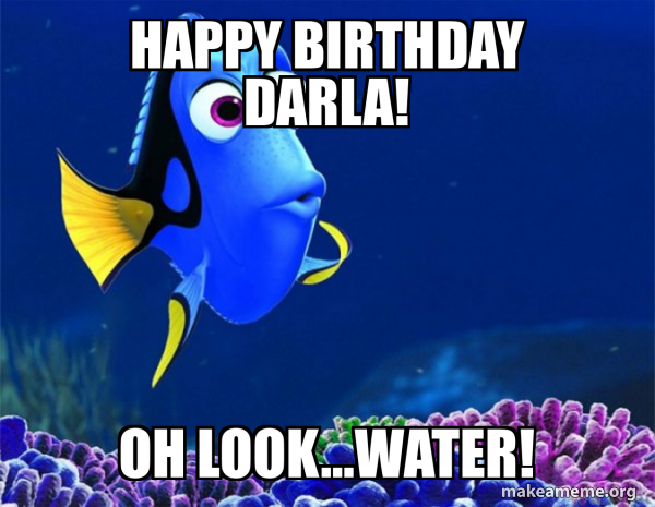 Happy Birthday Darla! Oh look...Water! - Dory from Nemo (5 second ...