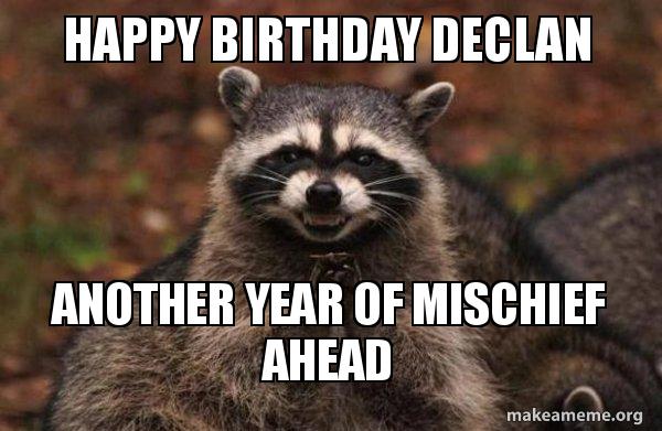 Happy birthday Declan Another year of mischief ahead - Evil Plotting ...