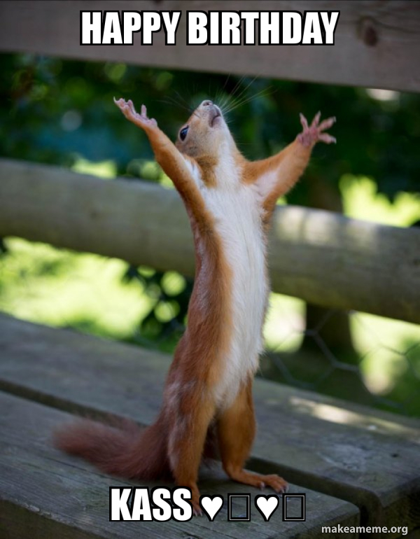 HAPPY BIRTHDAY Kass â™¥ï¸ â™¥ï¸ - Happy Squirrel Meme Generator
