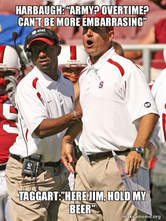 HARBAUGH: â€œARmy? Overtime? Canâ€™t be more embarrasIngâ€ TaggaRt:â ...