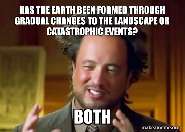 Has the Earth been formed through gradual changes to the landscape or ...