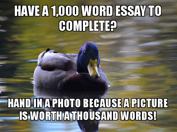 Have a 1,000 word essay to complete? Hand in a photo because a picture ...