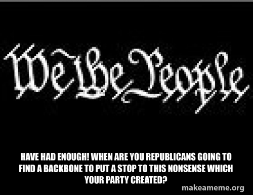 have had enough! when are you republicans going to find a backbone to ...