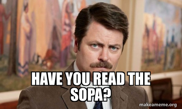 have you read the sopa? - Ron Swanson : I am a Simple Man Meme Generator