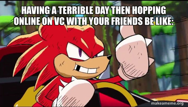 Having a terrible day then hopping online on vc with your friends be ...
