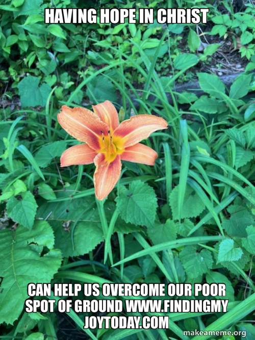 Having Hope in Christ can help us overcome our poor spot of ground www ...