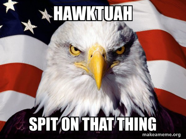 Hawktuah Spit on that thing - American Pride Eagle Meme Generator