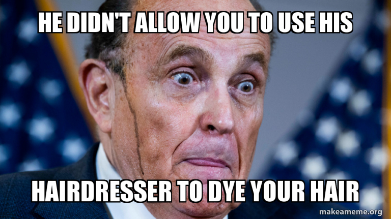 he didn't allow you to use his hairdresser to dye your hair Meme Generator