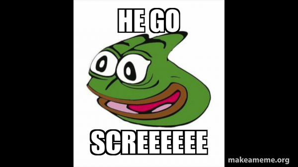 he go SCREEEEEE - Pepega Meme Generator