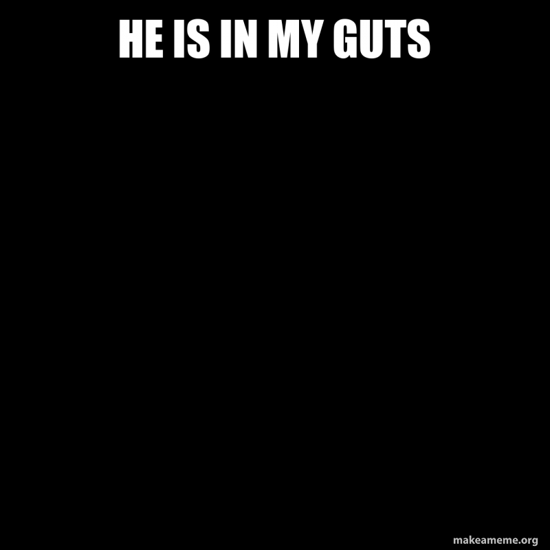 HE IS IN MY GUTS Meme Generator