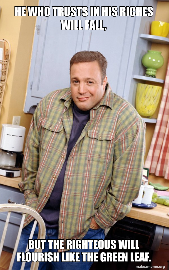 He who trusts in his riches will fall, but the righteous will flourish ...