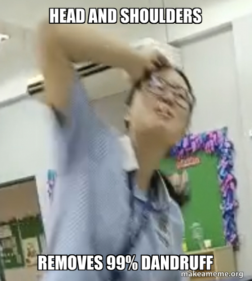 Head and shoulders Removes 99% dandruff Meme Generator