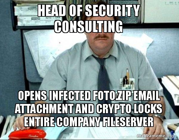 Head of Security Consulting Opens infected foto.zip email attachment ...