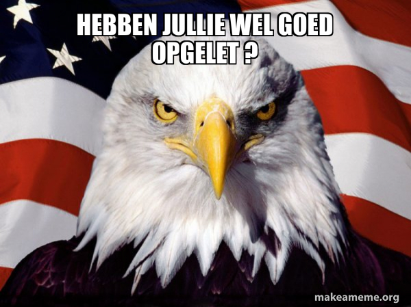 Hebben jullie wel goed opgelet ? - American Pride Eagle Meme Generator