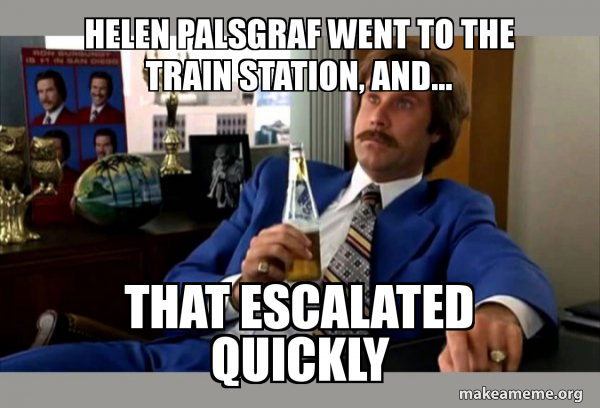 Helen Palsgraf went to the train station, and... That escalated quickly ...