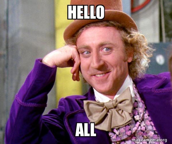 Hello all - Willy Wonka Sarcasm Meme Meme Generator