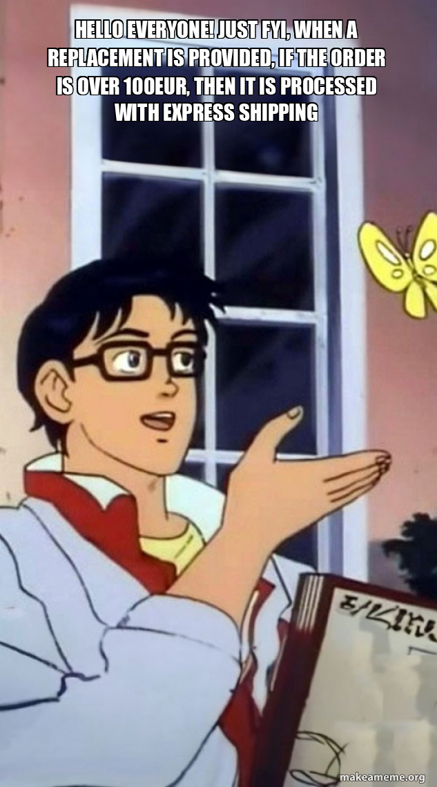 Hello everyone! Just FYI, when a replacement is provided, if the order ...