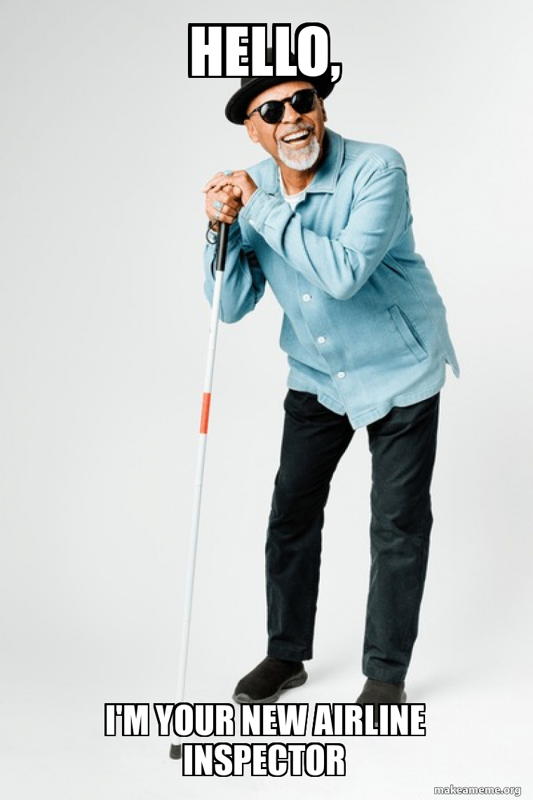 Hello, I'm your new airline inspector Meme Generator