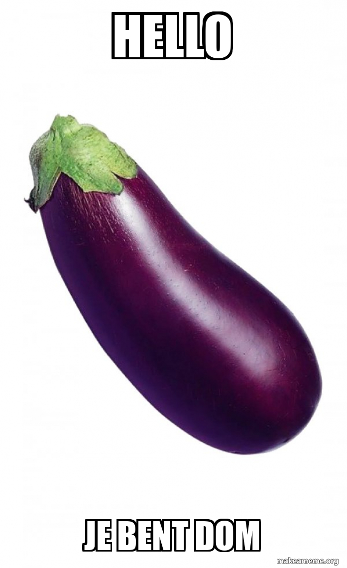 Hello je bent dom - Eggplant Meme Generator