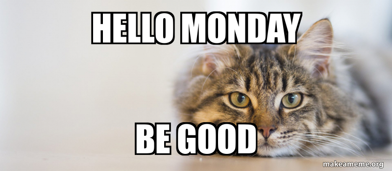 HELLO MONDAY BE GOOD Meme Generator