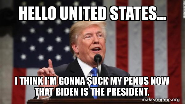 Hello United States... I think I'm gonna suck my penus now that Biden ...