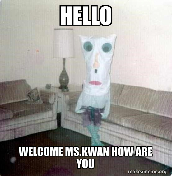 Hello Welcome MS.KWAn how are you Meme Generator