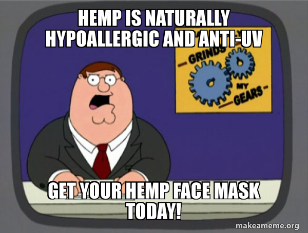 Hemp is naturally hypoallergic and anti-UV GET YOUR HEMP FACE MASK ...