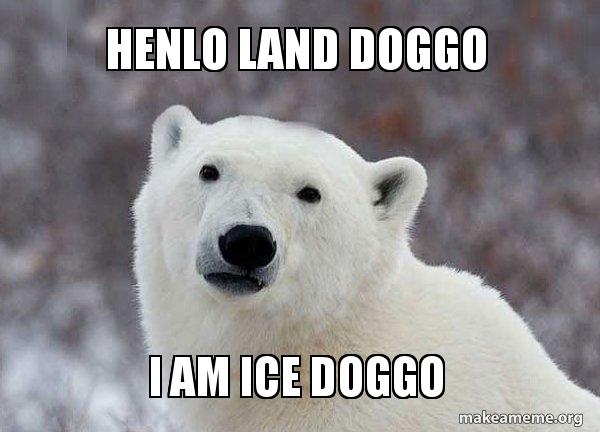 Henlo Land Doggo I am Ice Doggo - Popular Opinion Polar Bear Meme Generator