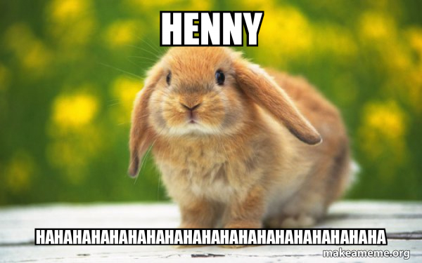 Henny Hahahahahahahahahahahahahahahahahahaha - Regretful Rabbit Meme ...