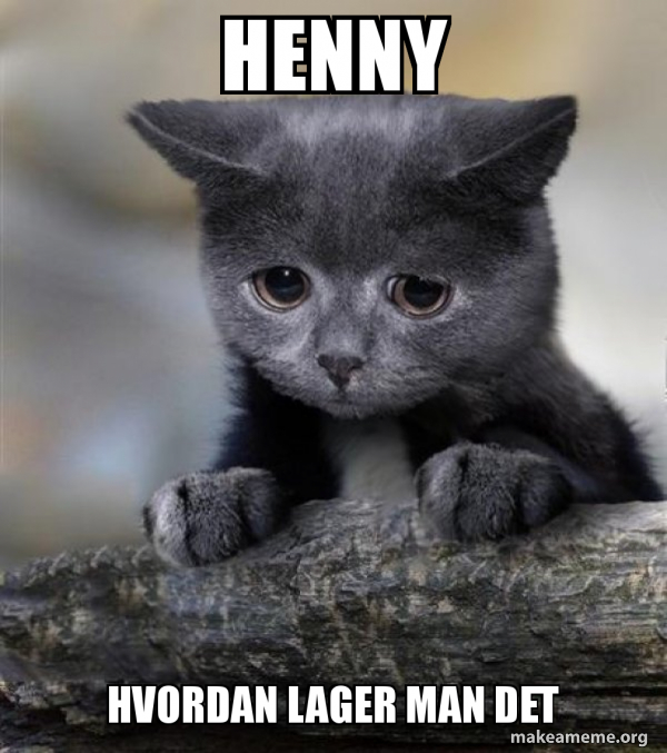 Henny Hvordan lager man det - Confession Cat Meme Generator