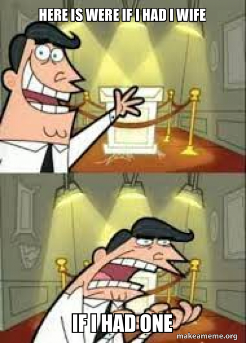 here is were if i had i wife if i had one Meme Generator
