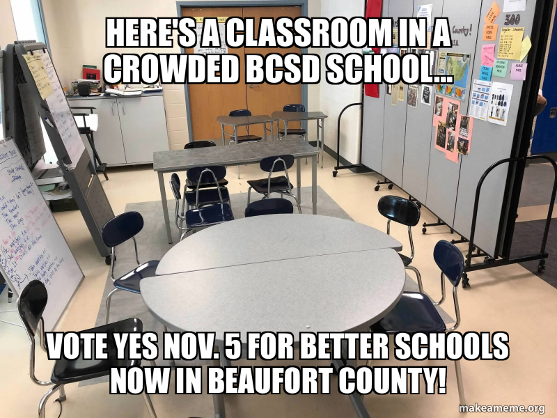 Here's a classroom in a crowded Bcsd school... vote yes nov. 5 for ...